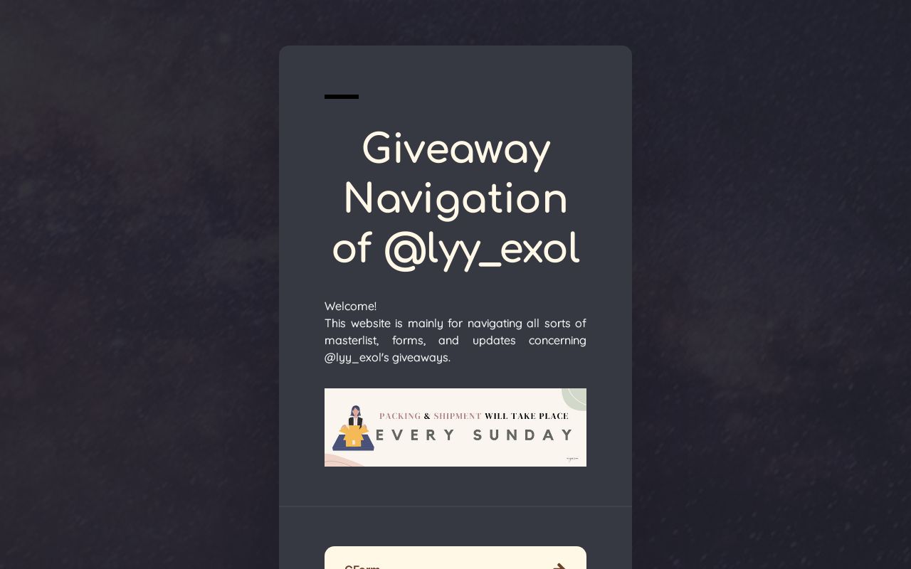 Giveaway Navigation of @lyy_exol